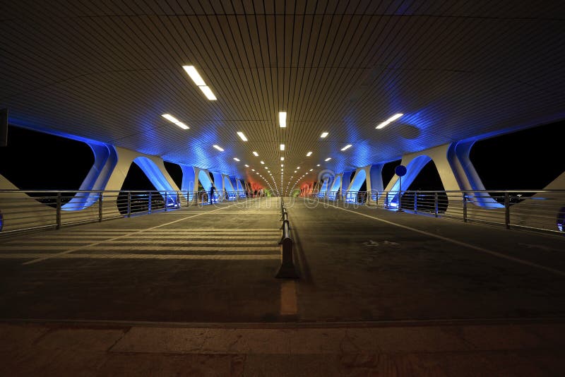 Blue night of the bridge stock image. Image of landmark - 29044803