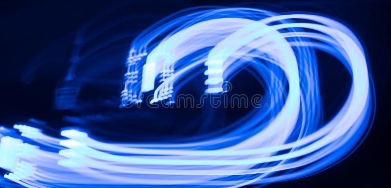 Blue Night Lights on Black Background Stock Illustration - Illustration ...
