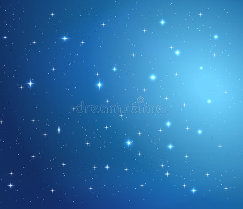 A Blue Night Sky with Stars Horizontal Background. Vector Stock Vector ...