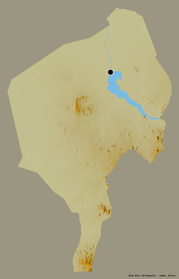 Blue Nile, Sudan - Highlighted. Physical Stock Illustration ...