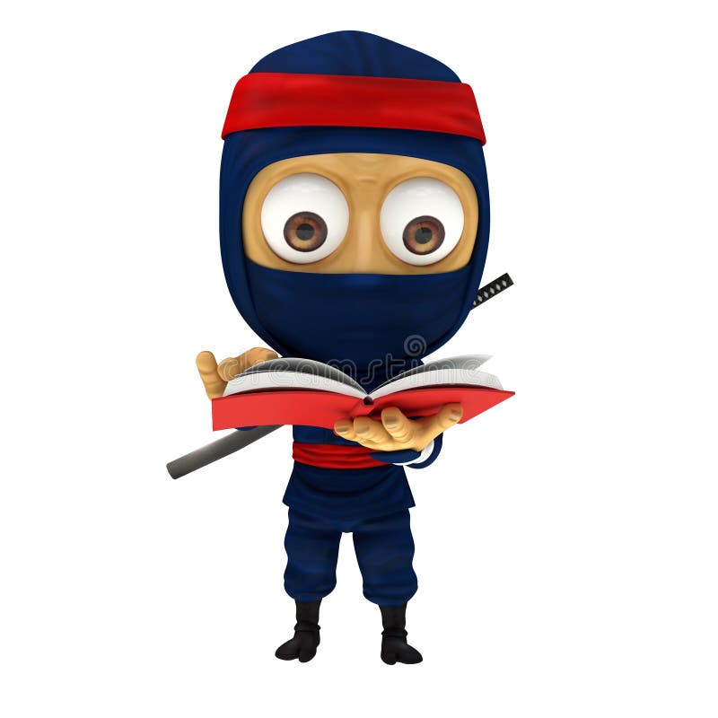 Blue ninja pose stock illustration. Illustration of blue - 65581972