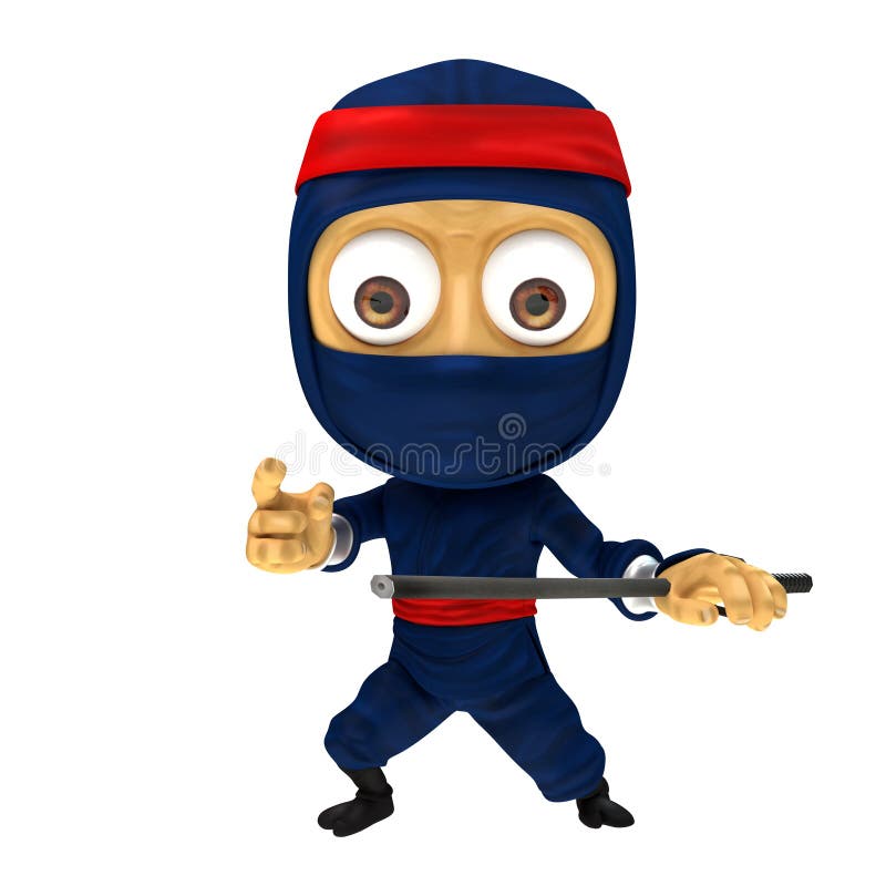 Blue ninja pose stock illustration. Illustration of japanese - 65582008
