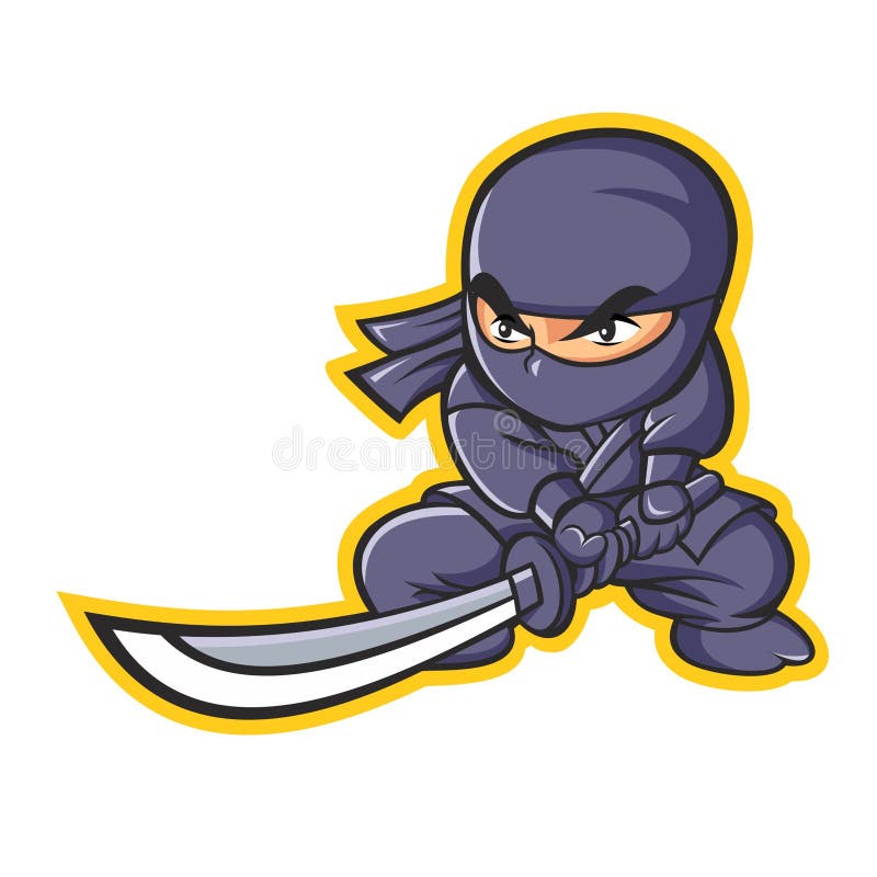The Blue Ninja stock vector. Illustration of japan, brand - 209258352