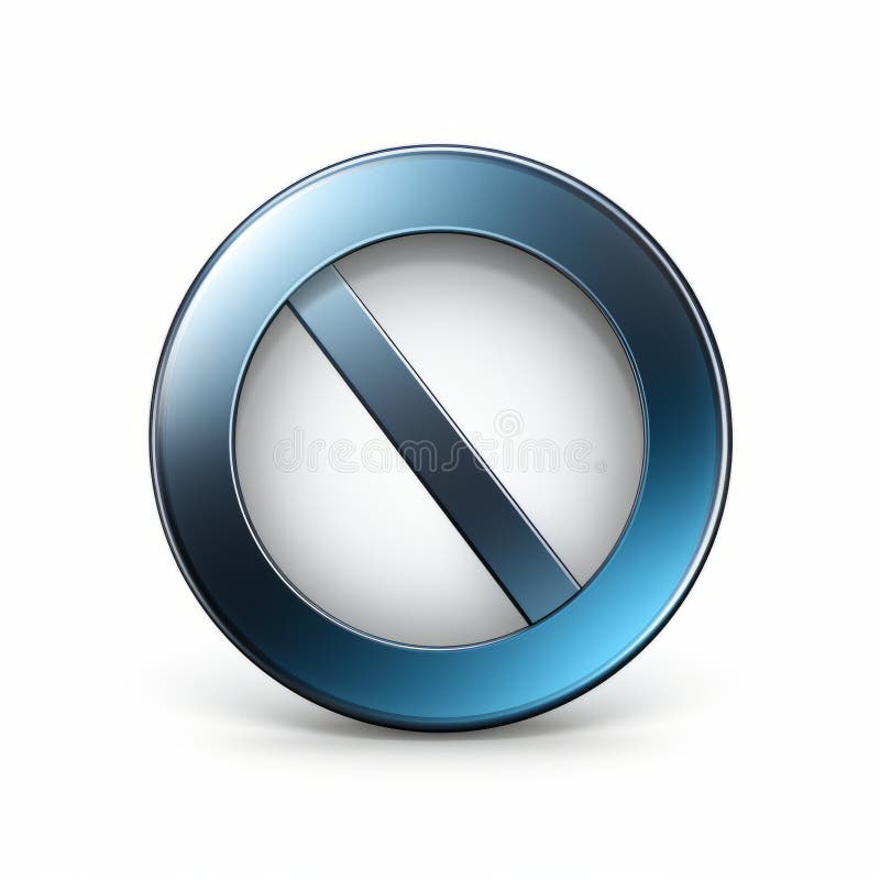 A Blue No Entry Sign on a White Background Stock Illustration ...