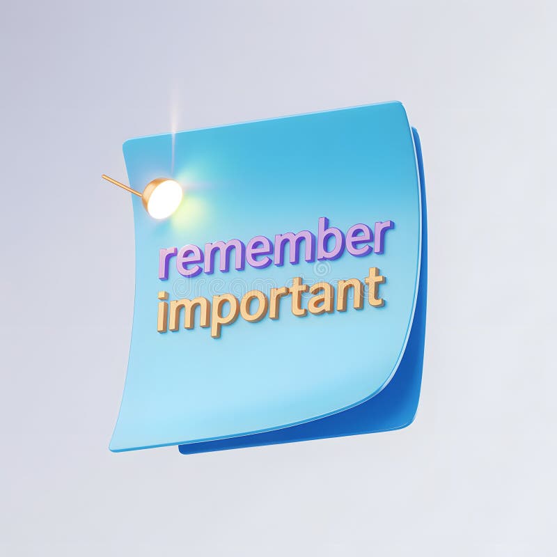 Remember Important Note stock illustration. Illustration of desk ...