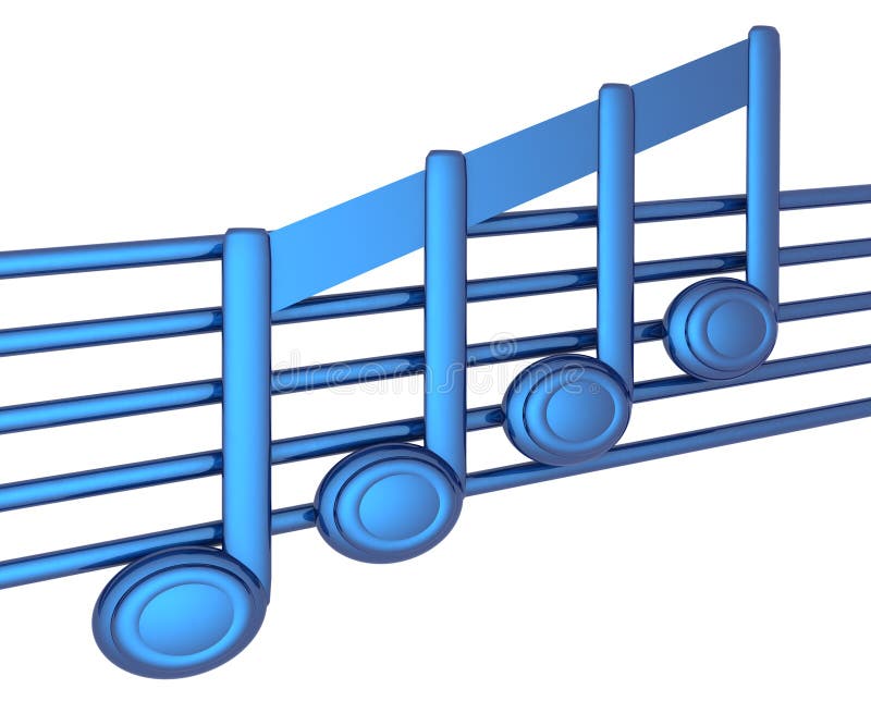 Blue Note on the Staff on a White Background Stock Illustration ...