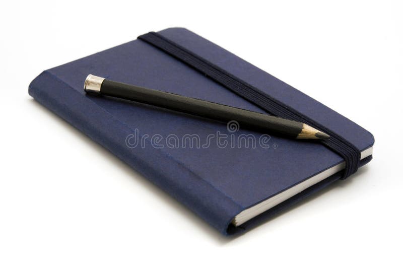 Blue Notebook with Texture, Felt-tip Pen on the Background of an Open ...