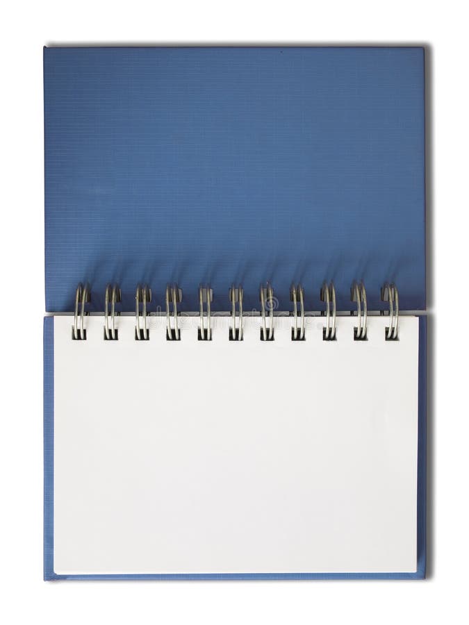 Blue Notebook Horizontal Single Blank Page Stock Image - Image of open ...