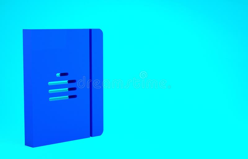 Blue Notebook Icon Isolated on Blue Background. Spiral Notepad Icon ...
