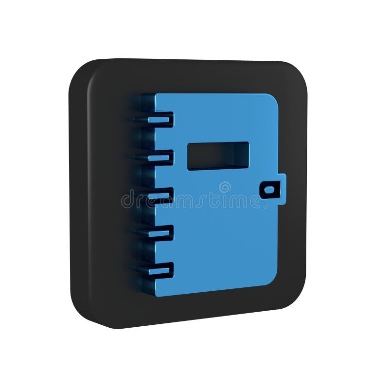 Blue Notebook Icon Isolated on Transparent Background. Spiral Notepad ...