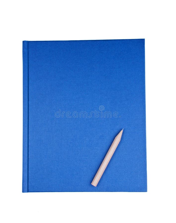 Blue Notebook with Pencil Isolated Stock Photo - Image of empty, paper ...