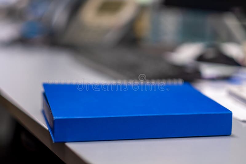 Blue Notebook for Taking Notes Placed on an Office Desk Stock Photo ...