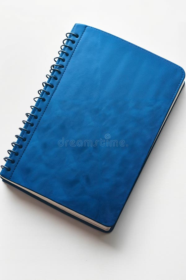 A Blue Notebook on a White Surface Stock Photo - Image of smooth ...