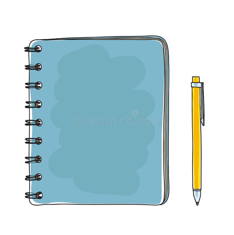 Yellow Spiral Notebook Personal Diary Doodle Notes Planner Hand Drawn ...