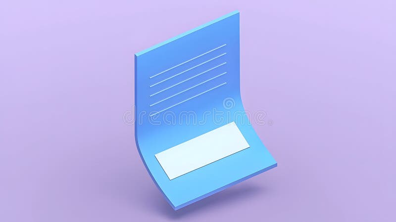 Blue Notepad on a Soft Purple Background Stock Illustration ...