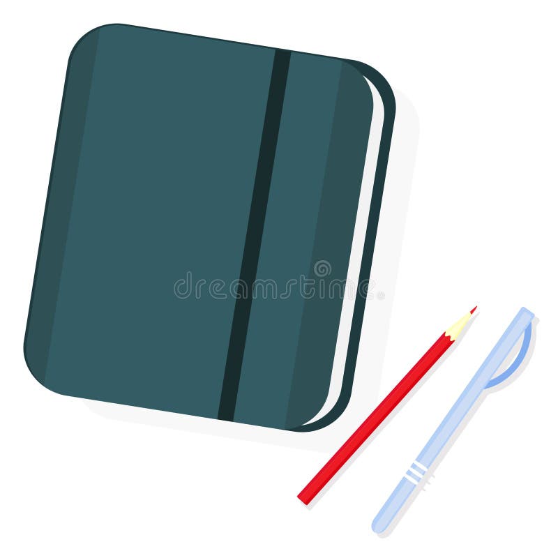 Blue notepad vector stock vector. Illustration of write - 272736831