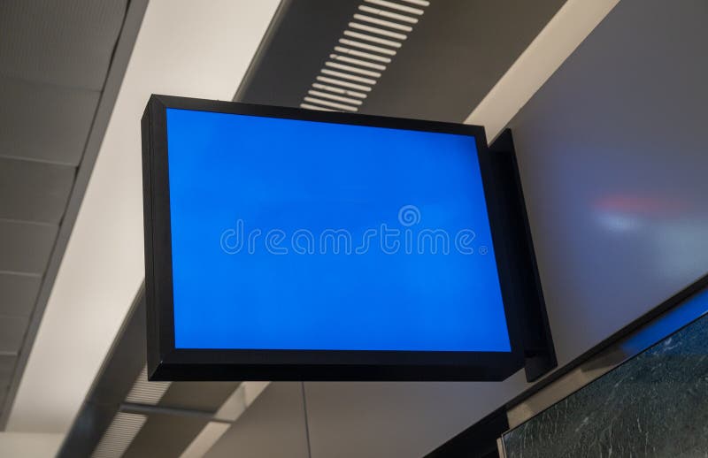 Blue Notice Board Empty with Copy Space, Mockup for Your Poster Stock ...