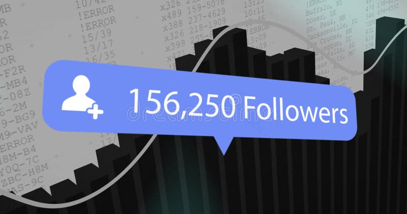 Blue Notification Bubble Floating Over Digital Bar Chart, with User ...