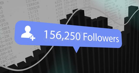 Blue Notification Bubble Floating Over Digital Bar Chart, with User ...