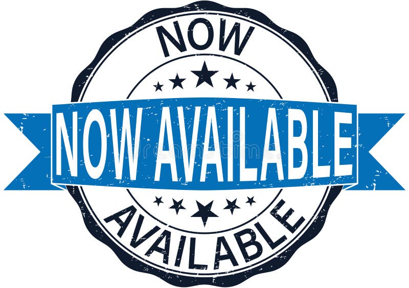 Red Now Available Round Textured Rubber Stamp Badge Stock Illustration ...