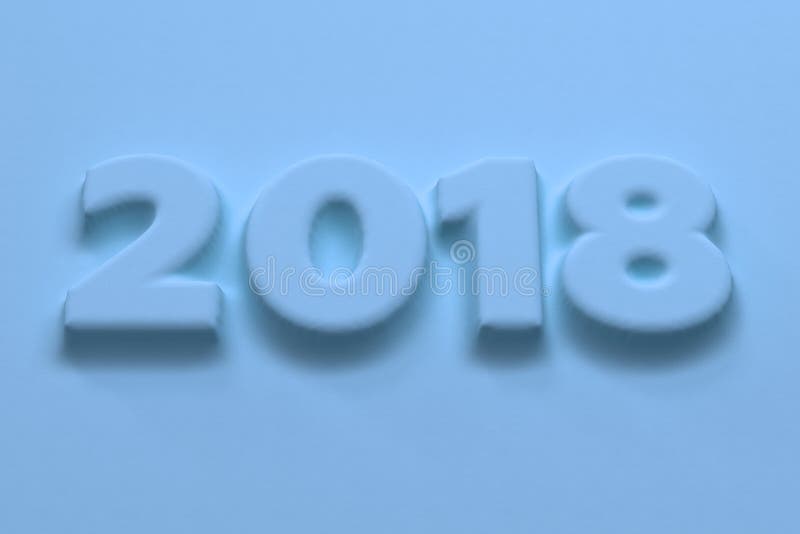 Blue 2018 Number Bas-relief Stock Illustration - Illustration of future ...