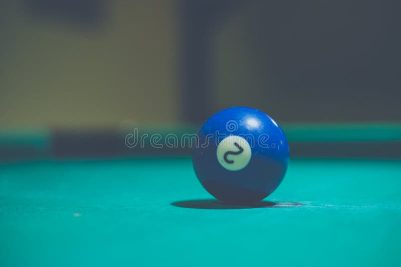 Blue, Number 2, Billiard Ball in a Pool Table. Vintage Style Noise ...