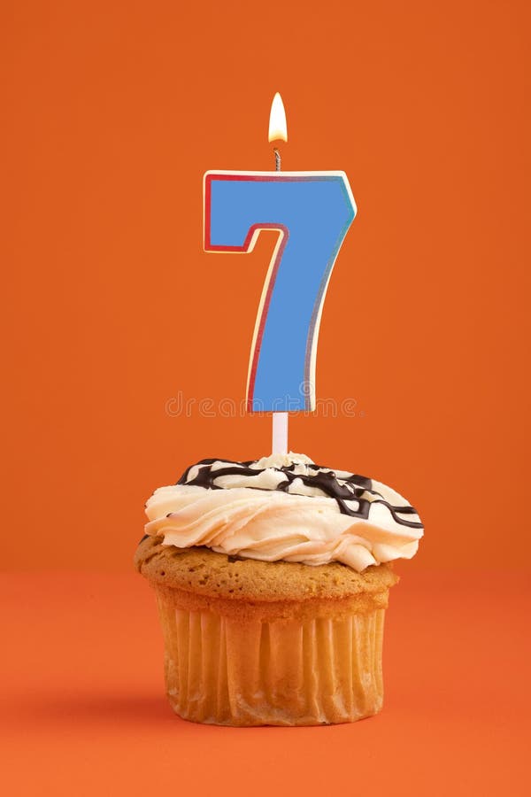 Birthday Cake with Candle Number 69 - Blue Background Stock Photo ...