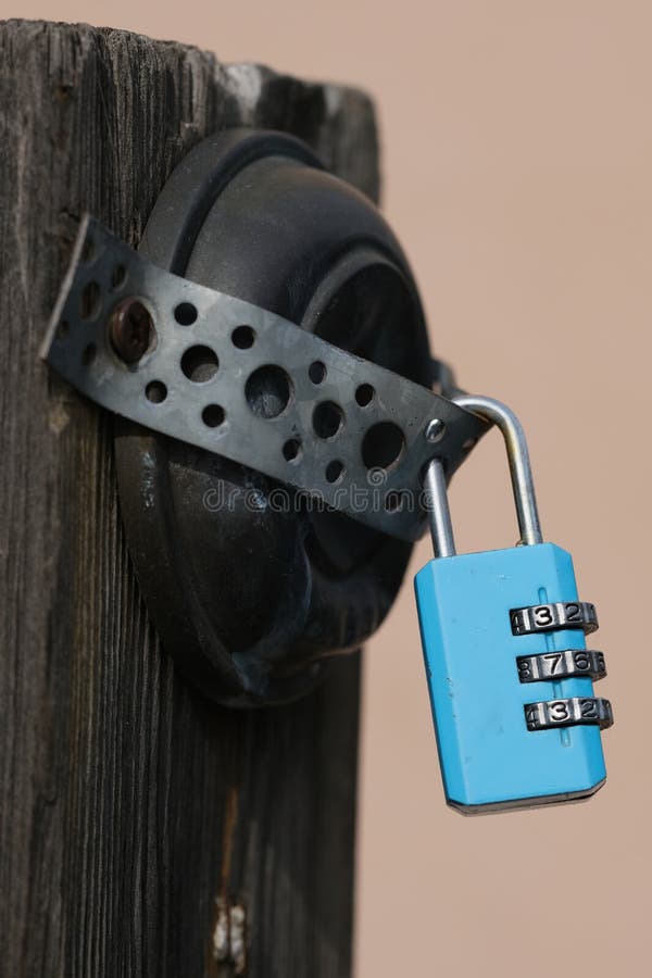 A Blue Number Lock stock photo. Image of blue, number - 344564792