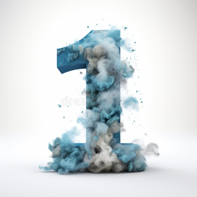 Blue Smoke Number 1 with Daz3d Style and Textured Splashes Stock ...