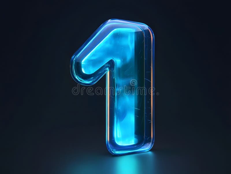 Blue Number 1 First Numeral One 3D Icon Logo Symbol Stock Illustration ...