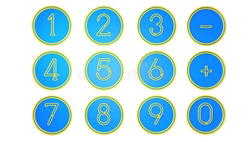 Shiny blue number icons stock illustration. Illustration of paper ...