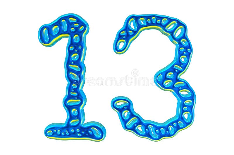 3d Blue Number 13 for Math and Business Concept Stock Image ...