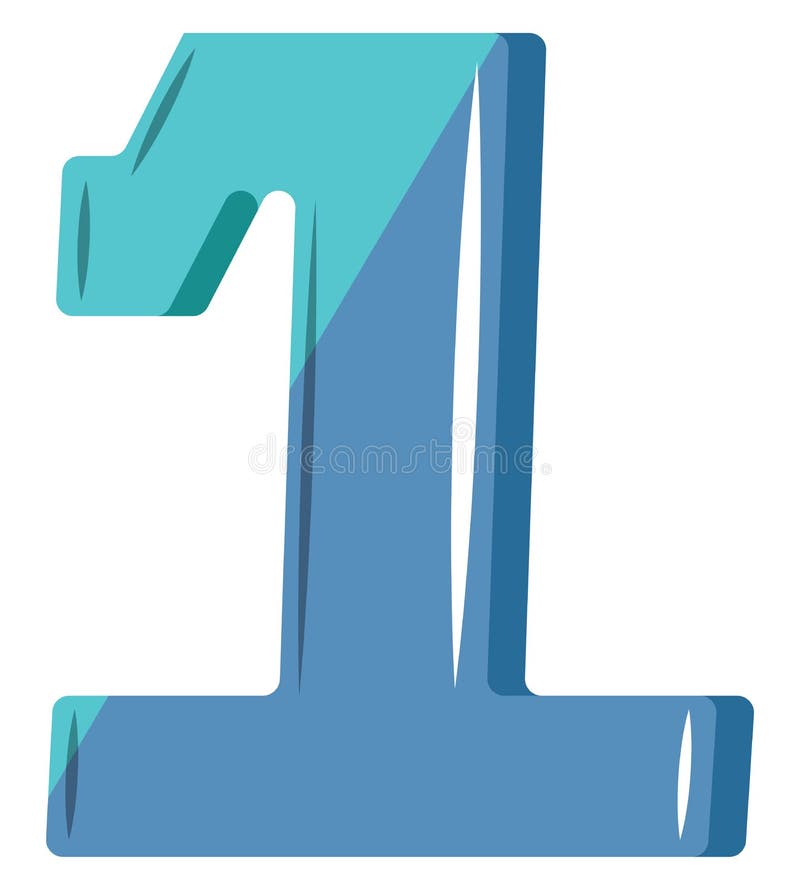 Blue Number One Illustration Vector Stock Vector - Illustration of blue ...