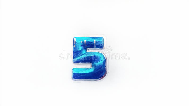 Five Number Modern Icon Blue Background Font Illustration Stock Photos ...