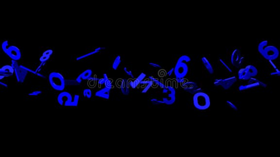 Blue Numbers on Black Background. Stock Illustration - Illustration of ...