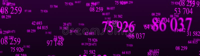 Numbers on Black Background. Digital Illustration. Computer Code. 3d ...
