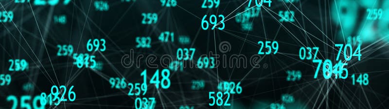 Numbers on Black Background. Digital Illustration. Computer Code. 3d ...