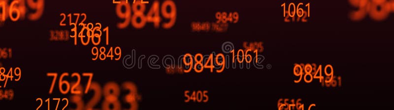 Numbers on Black Background. Digital Illustration. Computer Code Stock ...