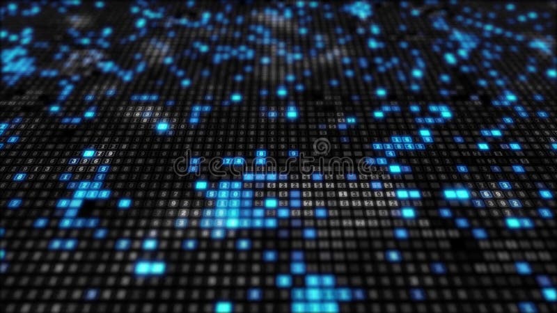 Blue Numbers on Cubes. Seamless Loop 3D Render Animation Stock Video ...