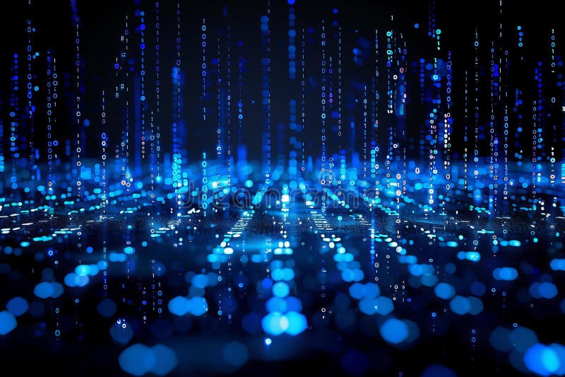 Blue Numbers Falling Down on a Black Background, High Quality, High ...