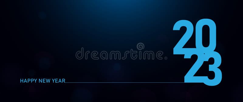 Blue 2023 Numbers with Happy New Year on Dark Background. Vector ...