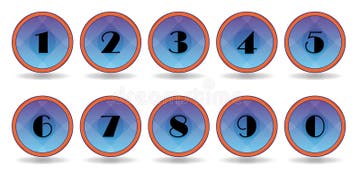 Blue numbers icons stock vector. Illustration of switch - 17179829
