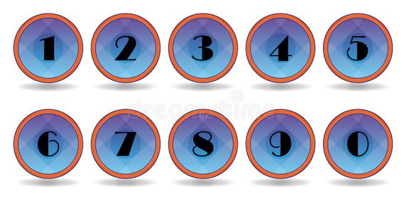 Blue numbers icons stock vector. Illustration of switch - 17179829