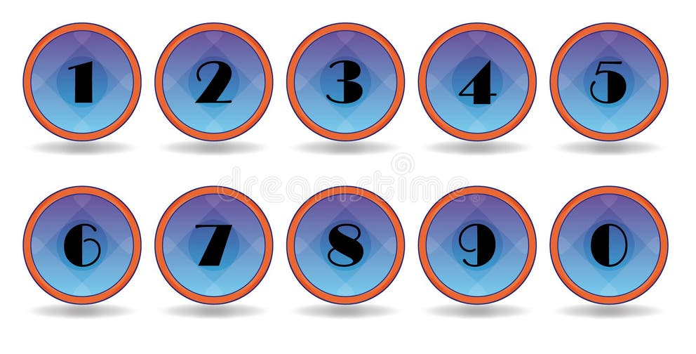 Blue numbers icons stock vector. Illustration of switch - 17179829