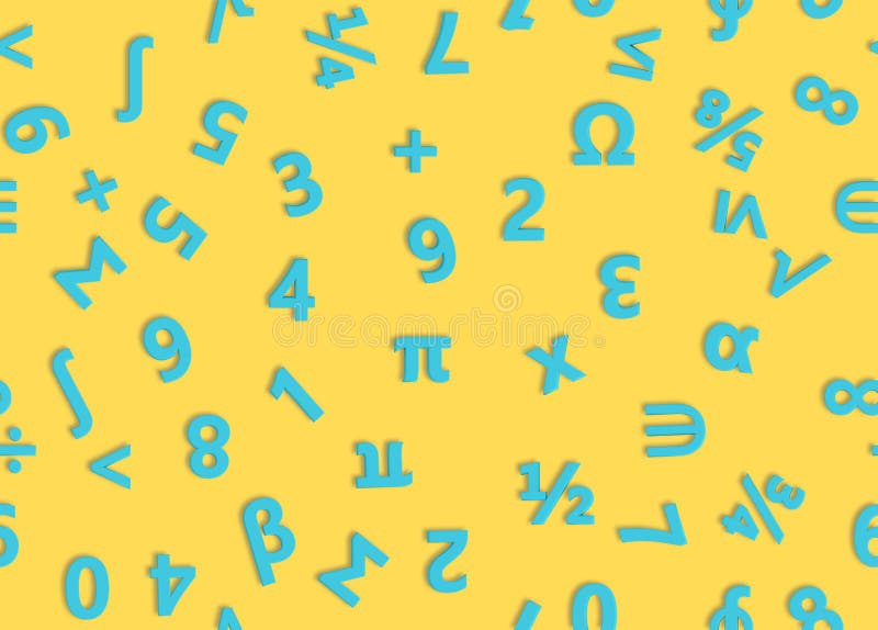 Blue Numbers and Mathematical Symbols. Seamless Pattern Stock ...