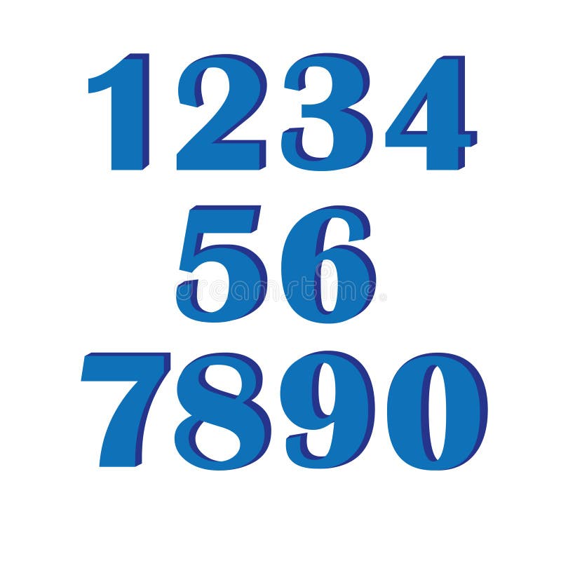 Blue Numbers set stock vector. Illustration of clean - 80943097