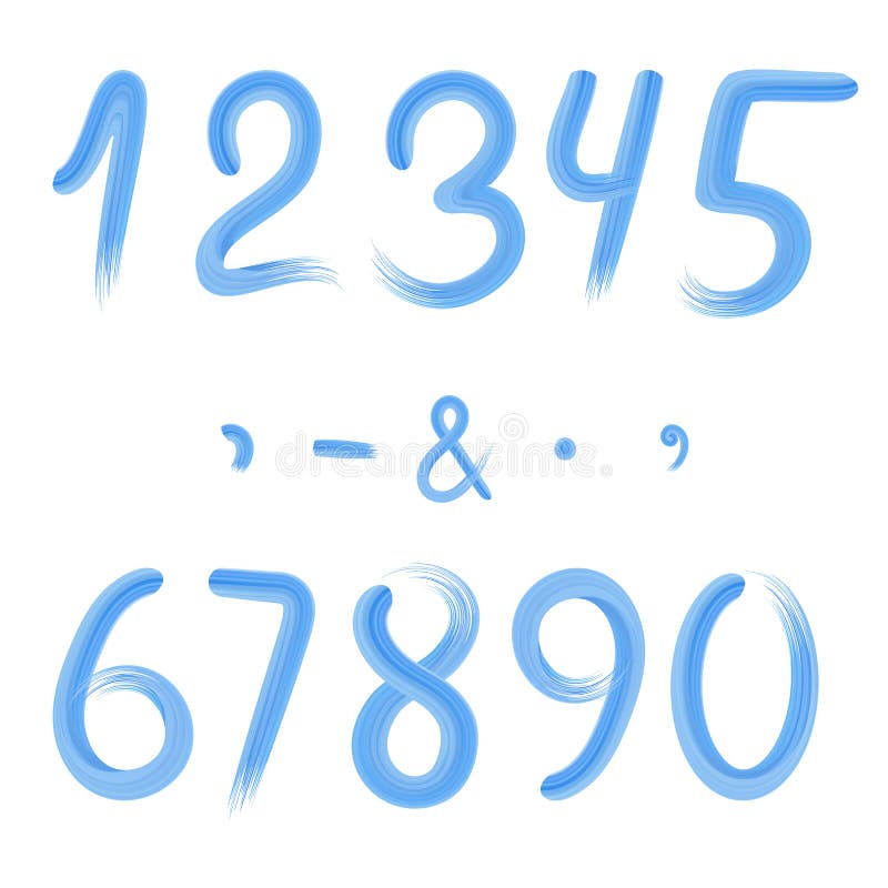 Blue numbers and signs stock vector. Illustration of white - 62142276
