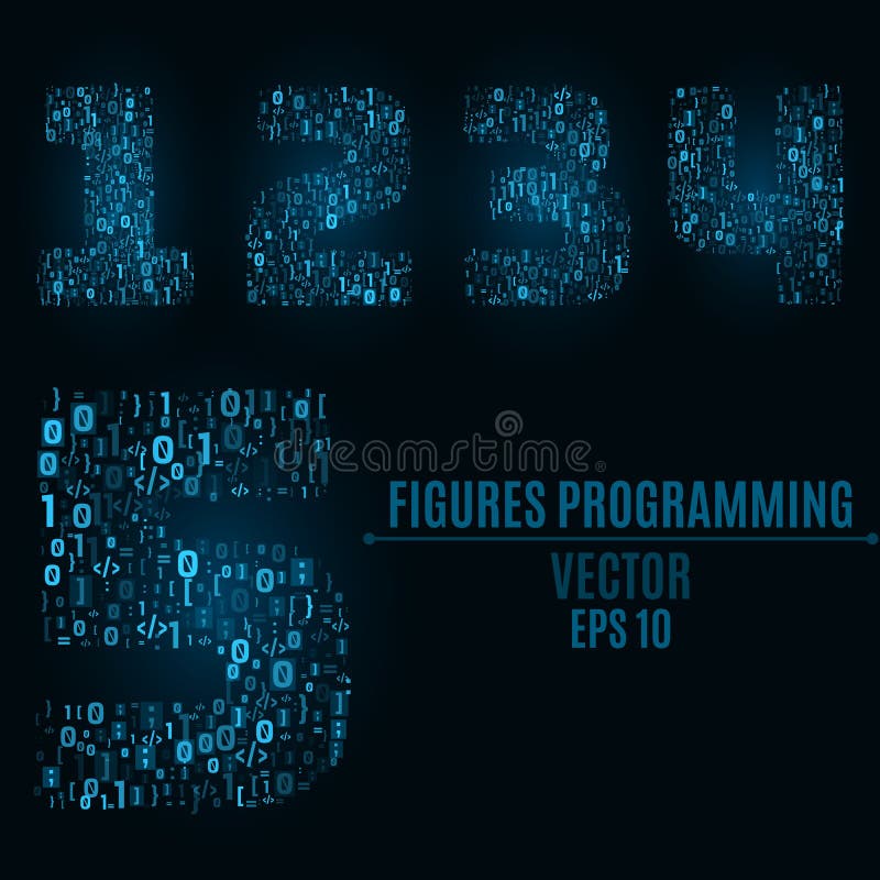 Binary Code Background. Blue Glow. Falling Figures. Blurring of Figures in Motion. Global ...