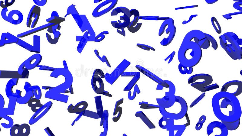 Blue Numbers on White Background. Stock Illustration - Illustration of ...