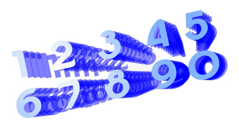 Blue Numbers on White Background Stock Photo - Illustration of holiday ...